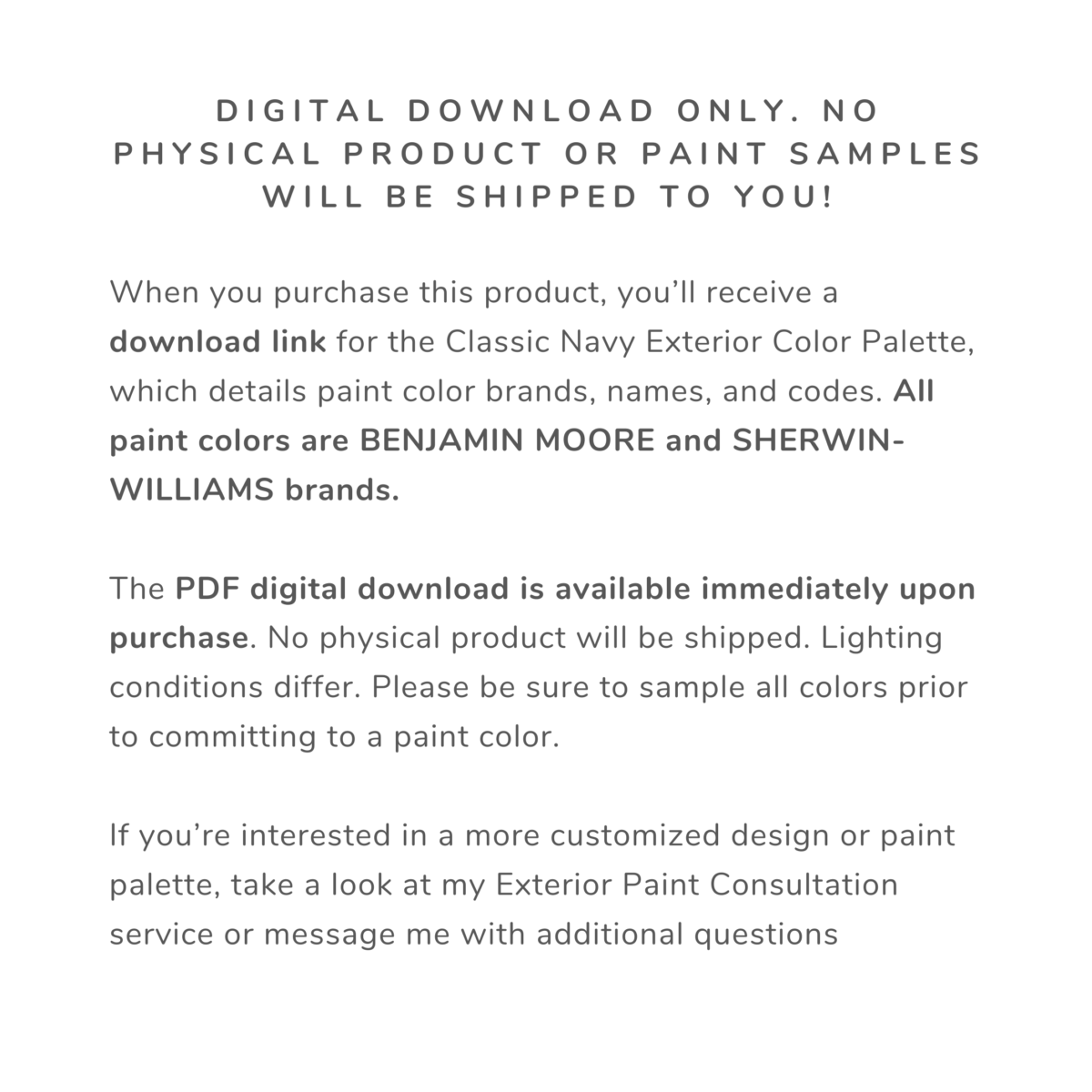 Exterior Color Palette - Classic Navy – Welsh Design Studio