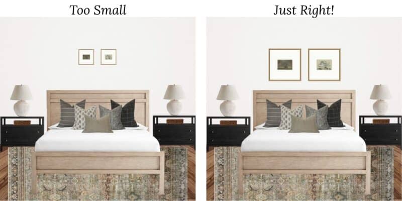 How to Choose the Perfect Art Size Above Your Bed – Welsh Design Studio