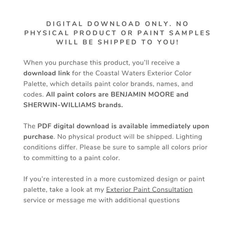 Exterior Color Palette - Coastal Waters – Welsh Design Studio