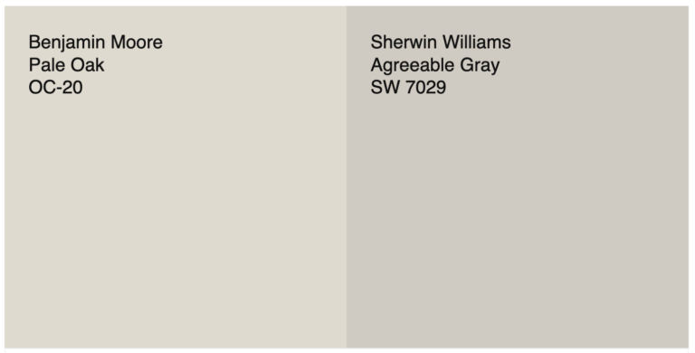 Pale Oak Vs Agreeable Gray